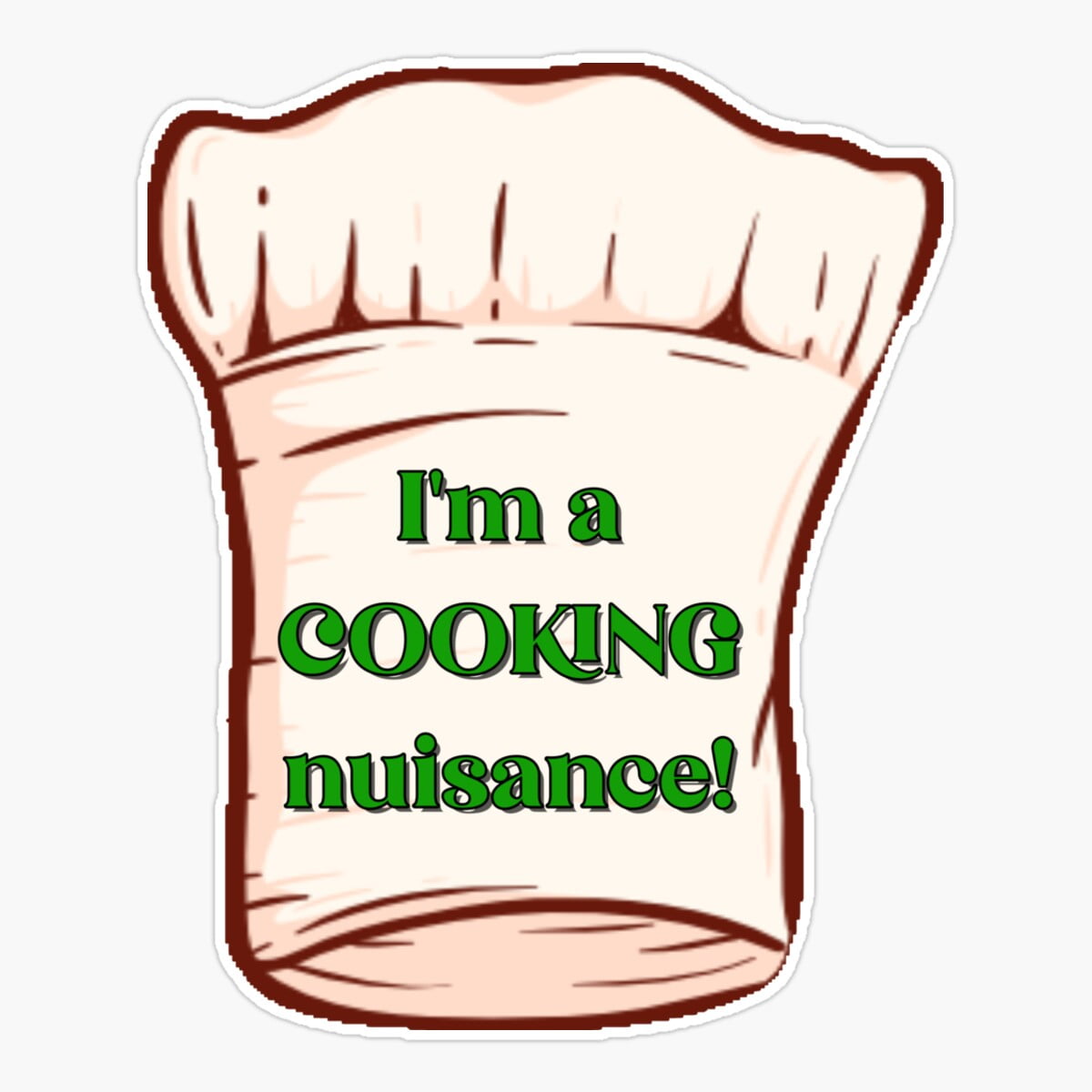 Maneki I'M A Cooking Nuisance! Che Hat Sticker, Phone Decal Water ...