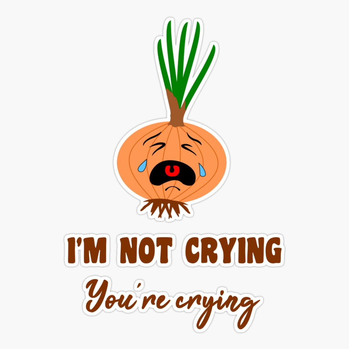 Maneki I'M Not Crying - Onion Sticker, Phone Decal Water Bottle ...