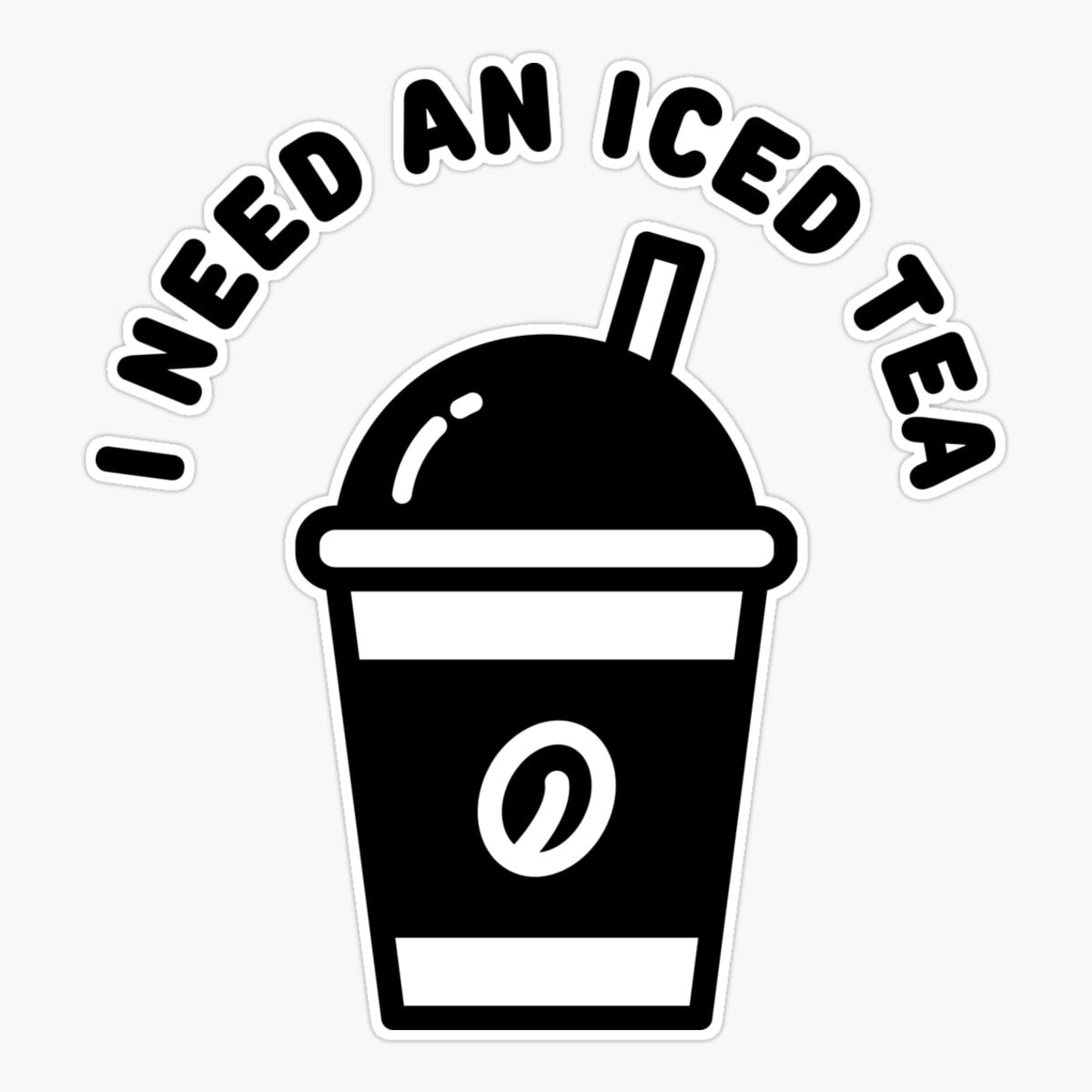 Maneki I Need An Iced Tea - Coffee Cup Er, Phone Decal Water Bottle ...