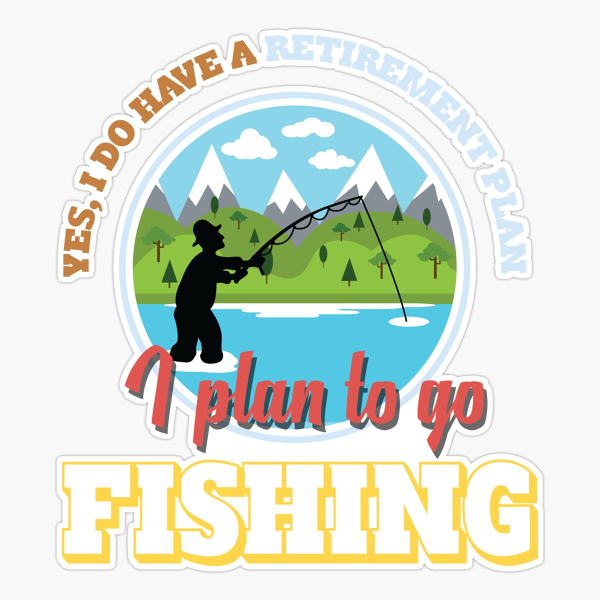 Maneki I Plan To Go Fishing Er, Phone Decal Water Bottle Stickers Car ...