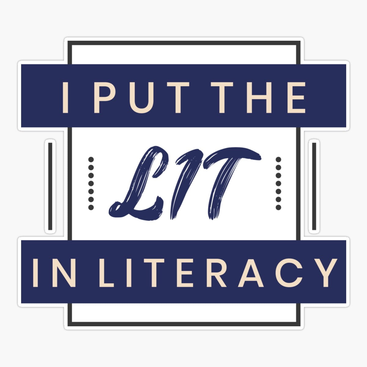 Maneki I Put The Lit In Literacy Sticker, Phone Decal Water Bottle ...