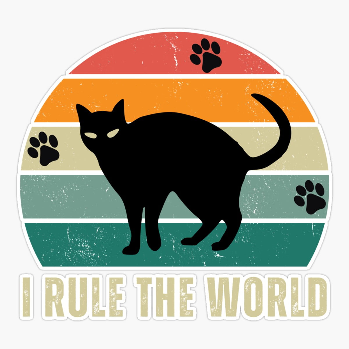 Maneki I Rule The World, Cat Quotes, Cat Lovers, Unny Cat Sticker ...