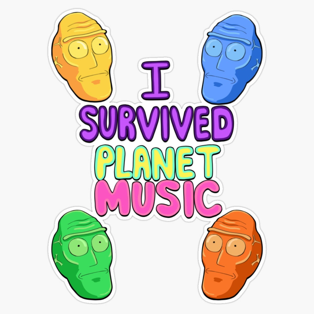 Maneki I Survived Planet Music Er, Phone Decal Water Bottle Stickers ...