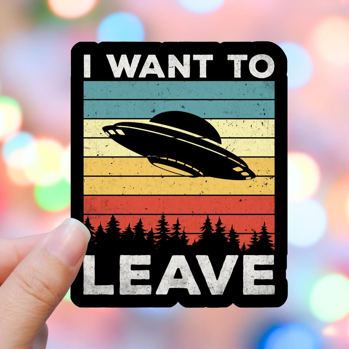 Maneki I Want To Leave Sticker Alien Sticker Funny Sticker ...