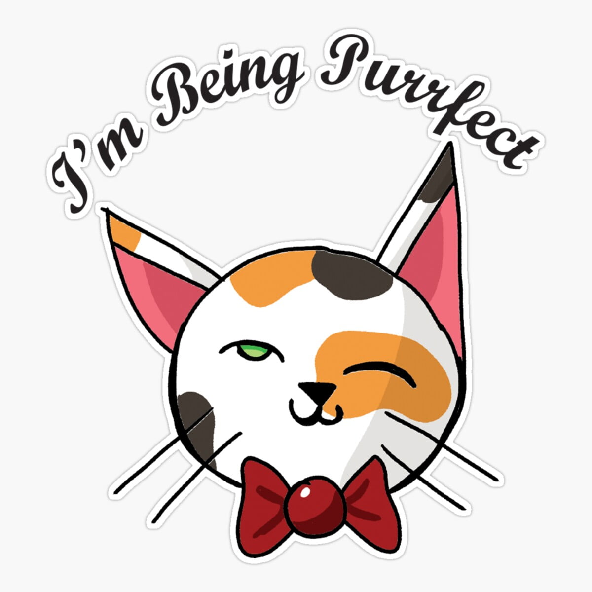 Maneki I'm Being Purrect er,Phone Decal Water Bottle Stickers Car ...