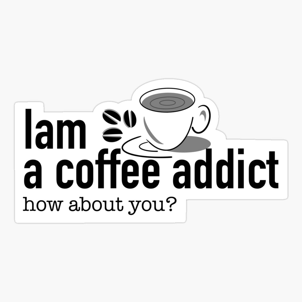 Maneki Iam A Coffee Addict Er, Phone Decal Water Bottle Stickers Car ...