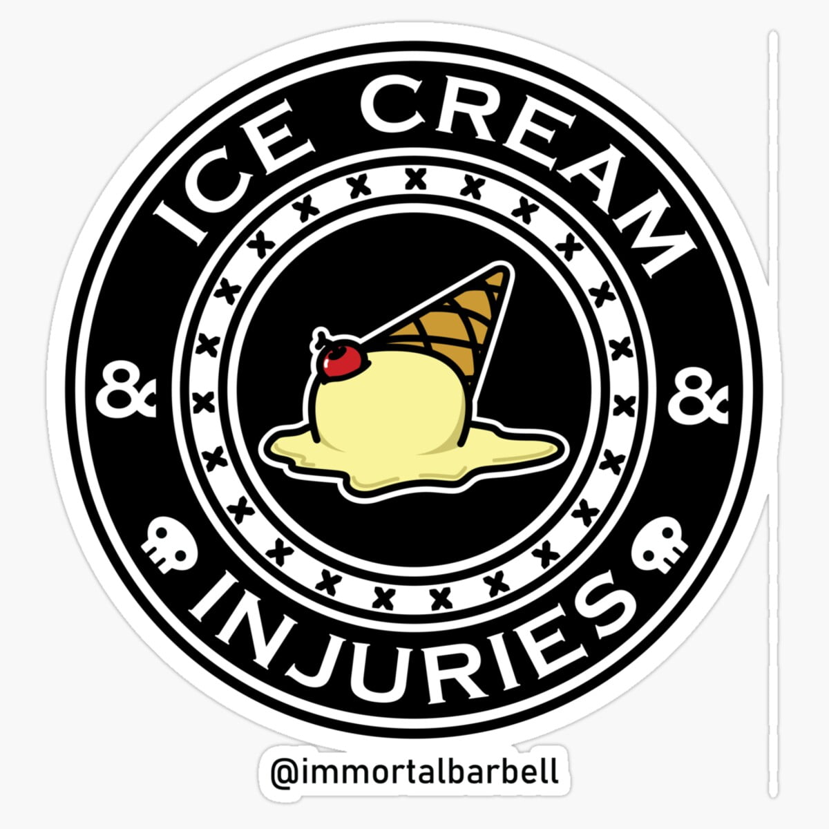 Maneki Ice Cream & Injuries Er, Phone Decal Water Bottle Stickers Car ...