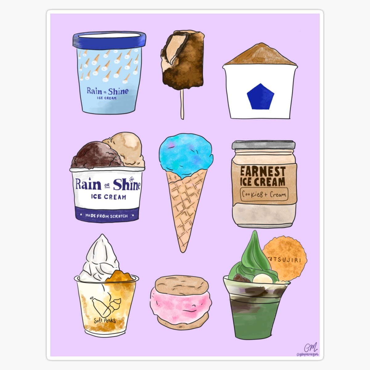 Maneki Ice Cream Shop Collection Er, Phone Decal Water Bottle Stickers ...