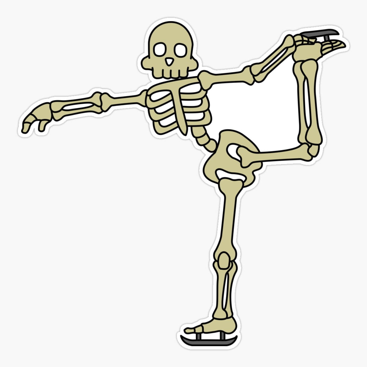 Maneki Ice Skating Git Skeleton Sports Ice Cream Er, Phone Decal Water ...