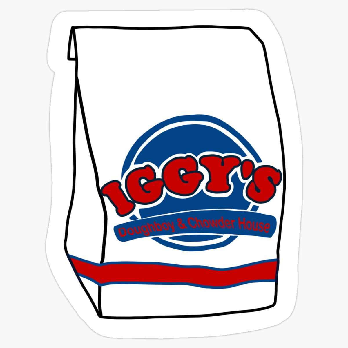 Maneki Iggy'S Doughboy And Clam Cake Bag Er, Phone Decal Water Bottle ...