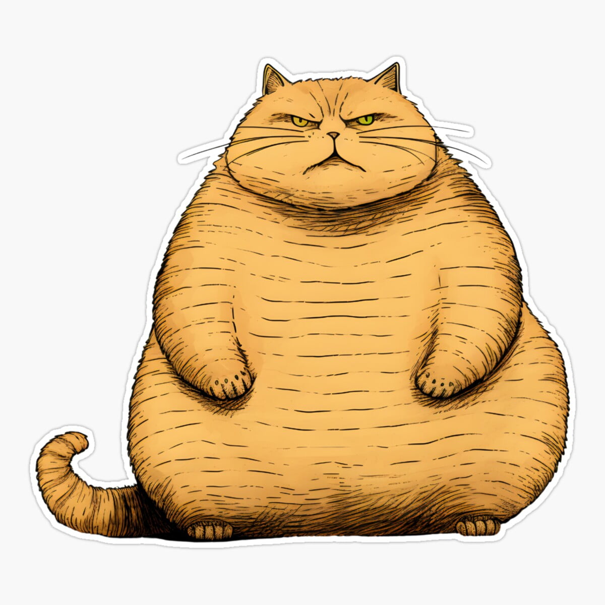 Maneki Igor The Grumpy Giant At Orange Cat Sticker, Phone Decal Water Bottle Stickers Car Decals ...