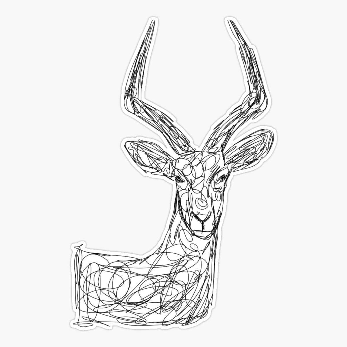 Maneki Impala Digitally Drawn Line Art Er, Phone Decal Water Bottle ...