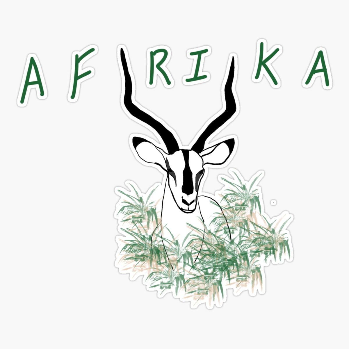 Maneki Impala Hiding Behind The Wild Gr Er, Phone Decal Water Bottle ...