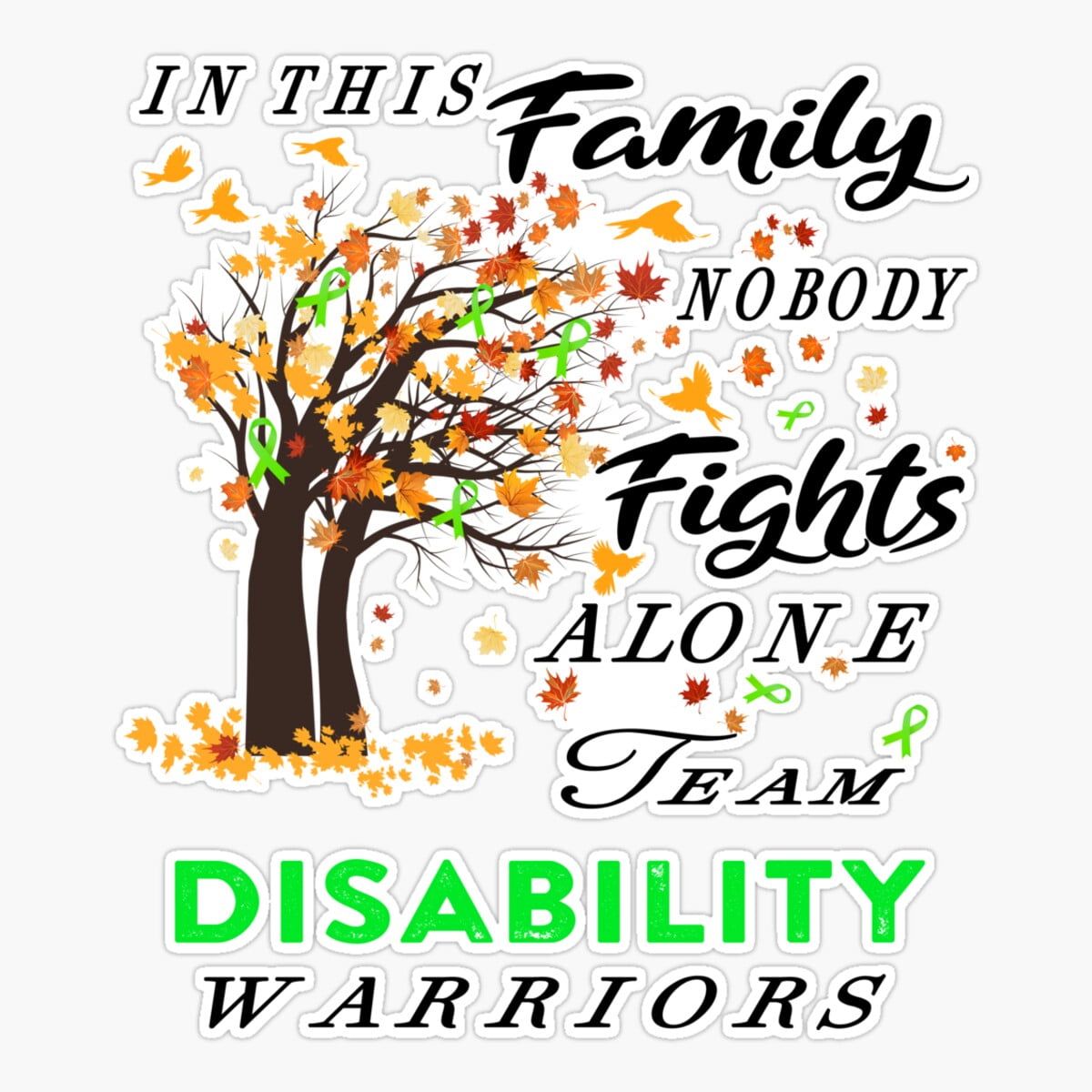 Maneki In This Family No One Fight Alone Disability Awareness Ribbon ...