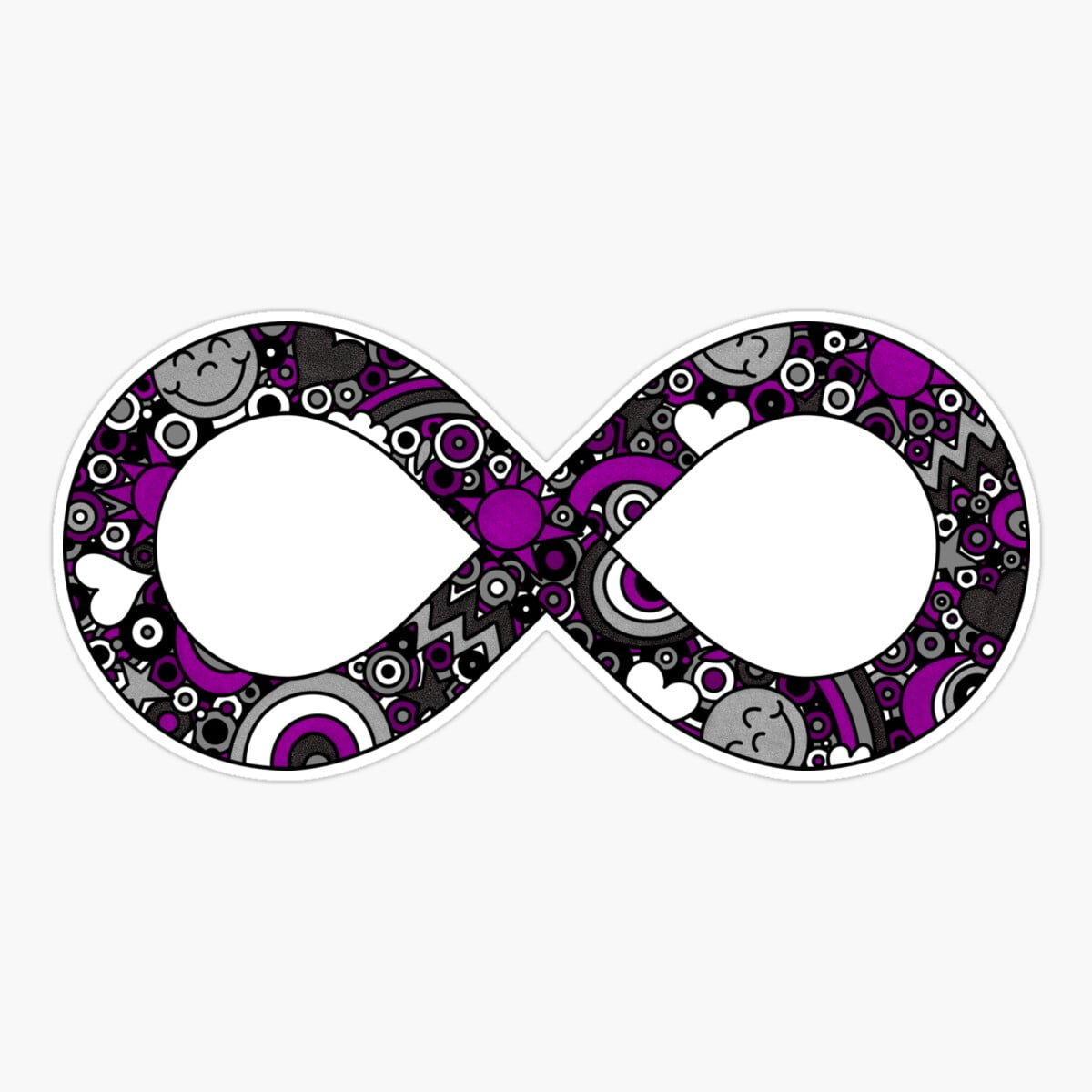 Maneki Infinity Neurodiverse Doodle Ace Aual Pride Flag Er, Phone Decal ...