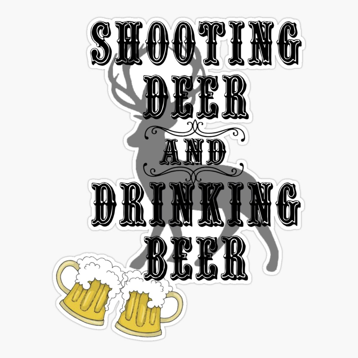 Maneki Ing Deer & Beer Er, Phone Decal Water Bottle Stickers Car Decals ...