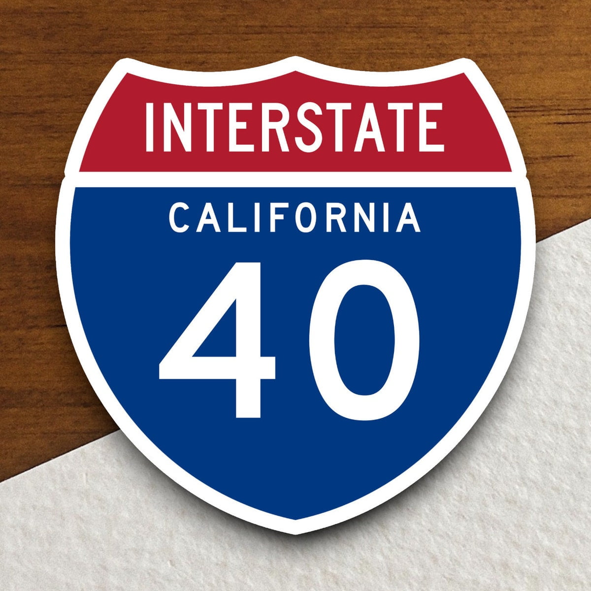 Maneki Interstate Route 40 California Sticker, Interstate Highway Sign ...