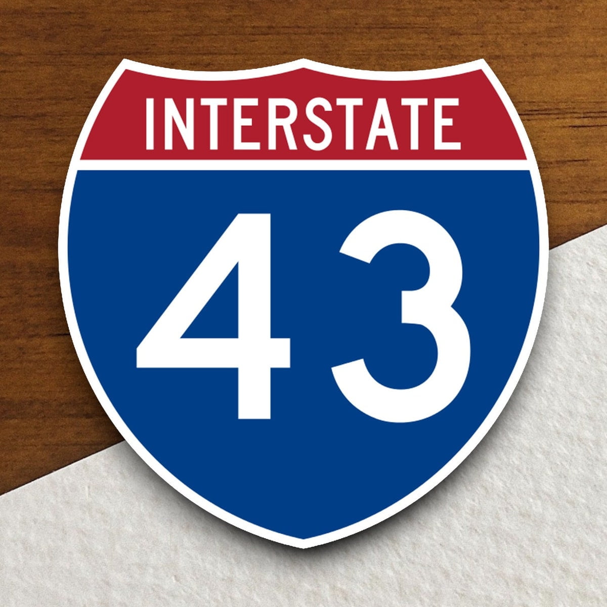 Maneki Interstate Route 43 Sticker, Interstate Highway Sign Expressway Stickers, Highway Sign ...