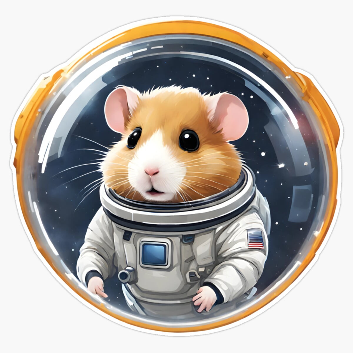 Maneki Interstellar Hamster Er, Phone Decal Water Bottle Stickers Car ...