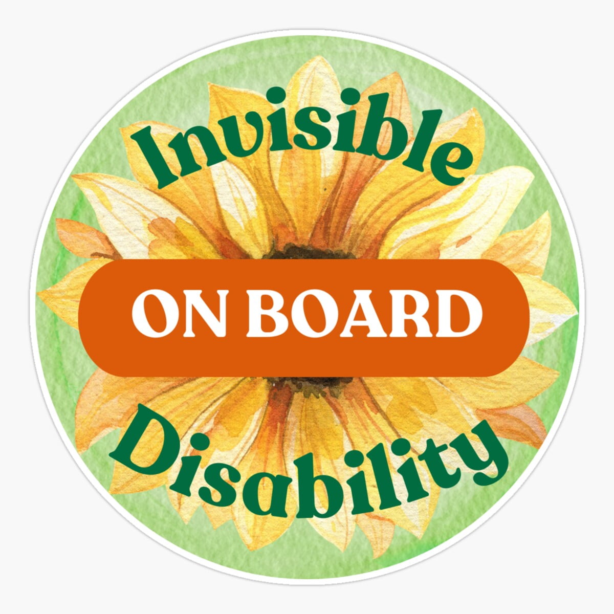 Maneki Invisible Disability On Board Suower Er For Car Watercolour Er ...