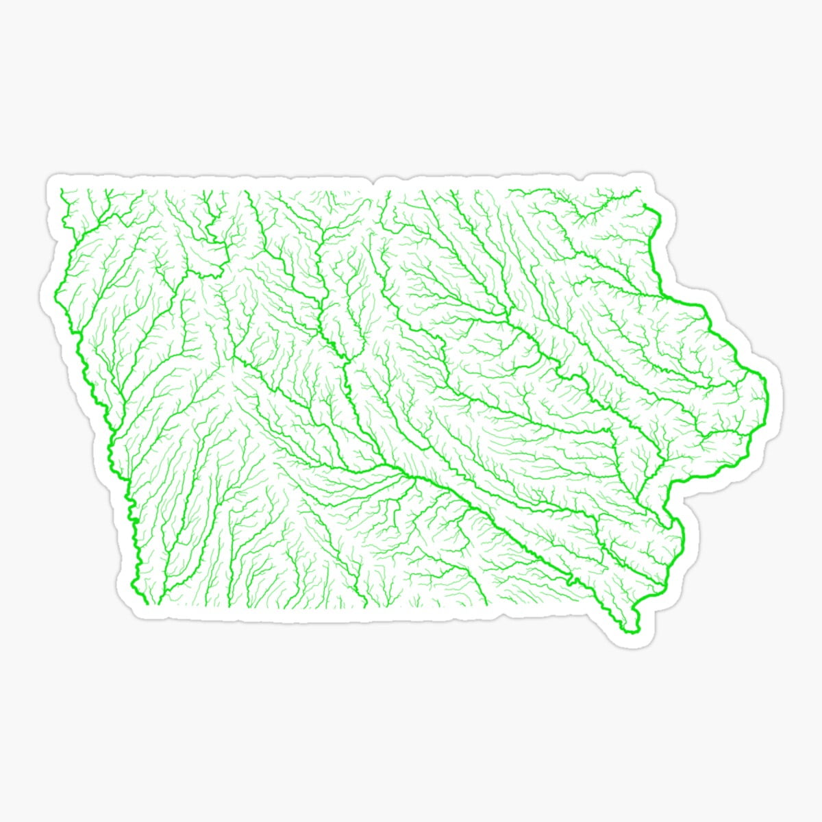 Maneki Iowa River Basin Map In Rainbow Colours With White Background ...