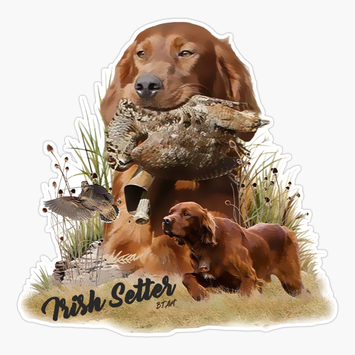Maneki Irish Setter , Woodcock Hunting, Art Er, Phone Decal Water ...