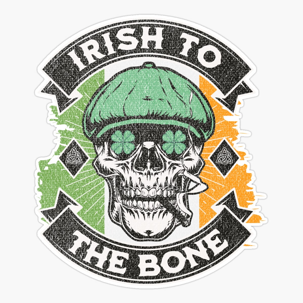 Maneki Irish To The Bone Celtic Skull Er, Phone Decal Water Bottle ...