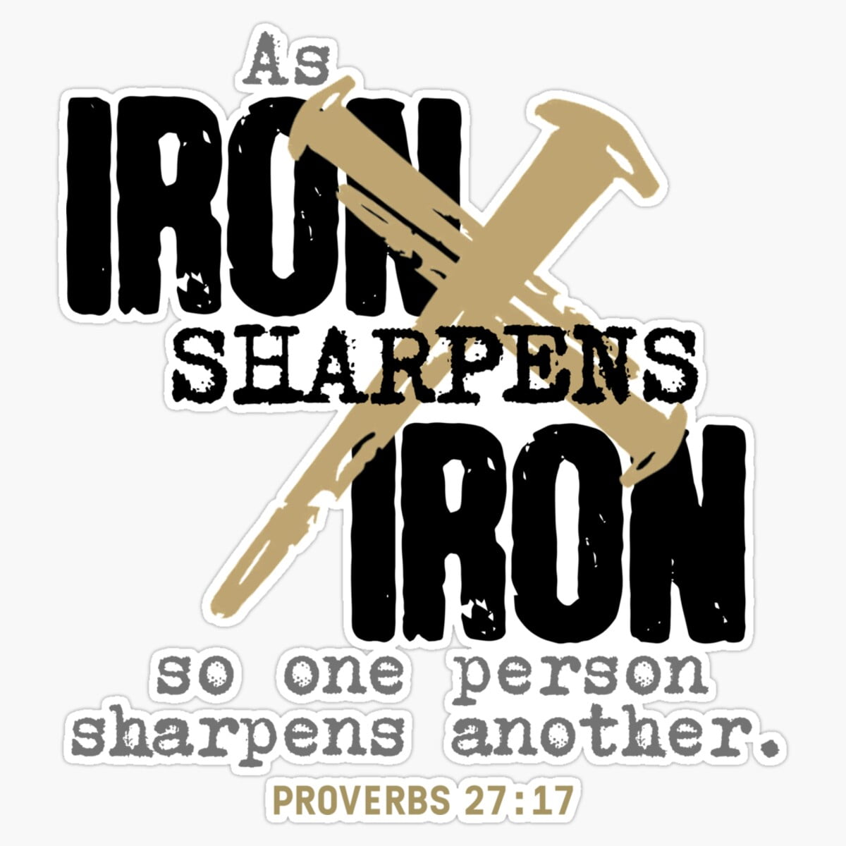 Maneki Iron Sharpens Iron - Proverbs 27:17 - Black Er, Phone Decal ...