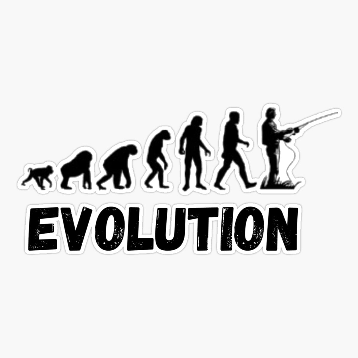 Maneki Isherman Evolution T-Shirt Er, Phone Decal Water Bottle Stickers ...