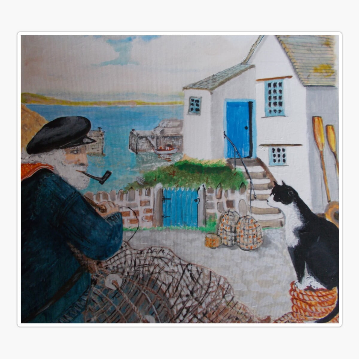 Maneki Isherman'S Cottage, Scottish Ishing Village. Isherman And Cat Er ...