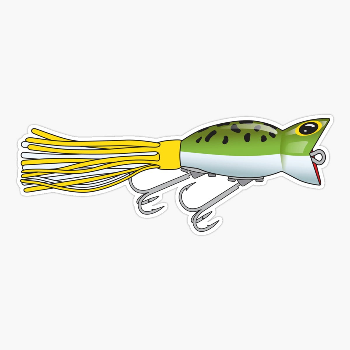 Maneki Ishing Lure Hula Popper Leapard Rog Yellow/White Skirt Er Er ...