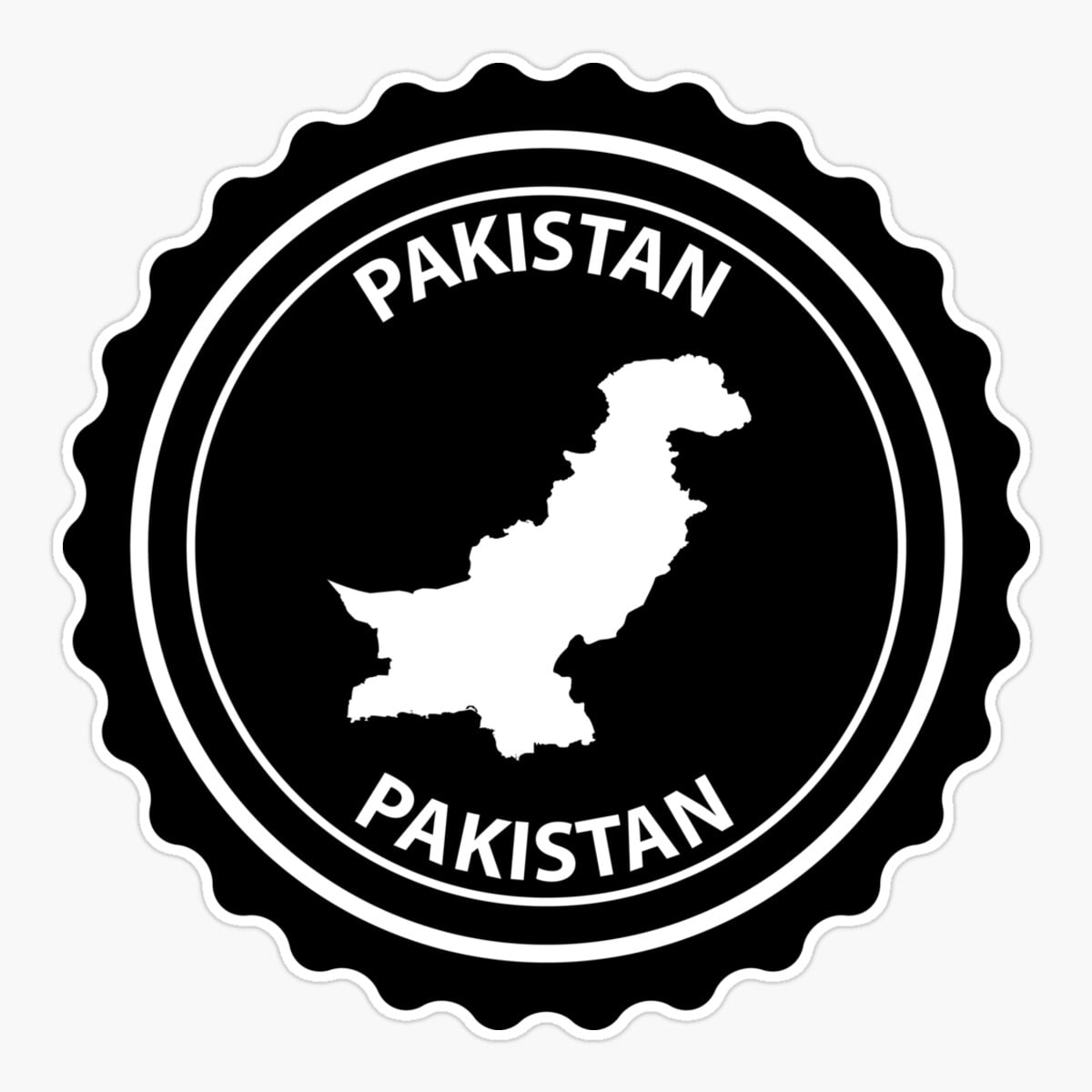 Maneki Islamic Republic O Pakistan Stamp Sticker, Phone Decal Water ...