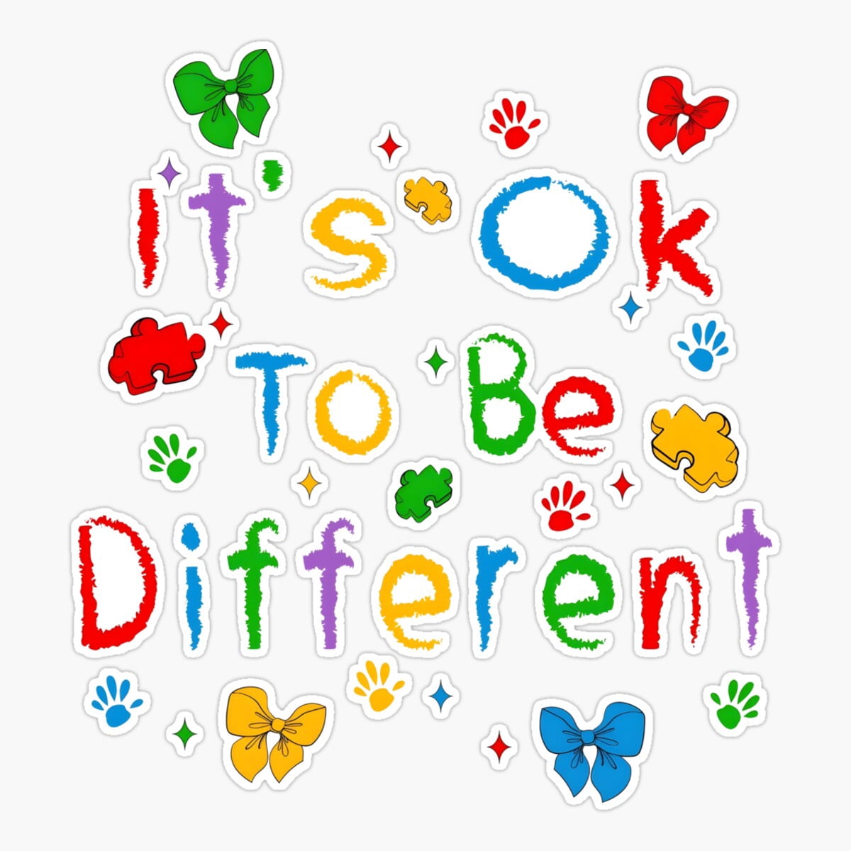 Maneki It'S Ok To Be Dierent, Autism Coquette Bow Er, Phone Decal Water ...