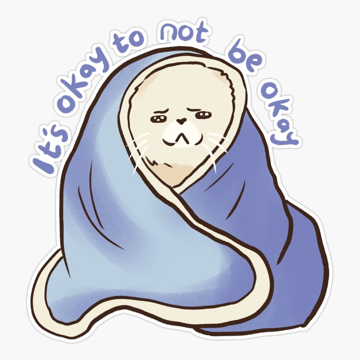 Maneki It'S Okay Not To Be Okay Sticker, Phone Decal Water Bottle ...