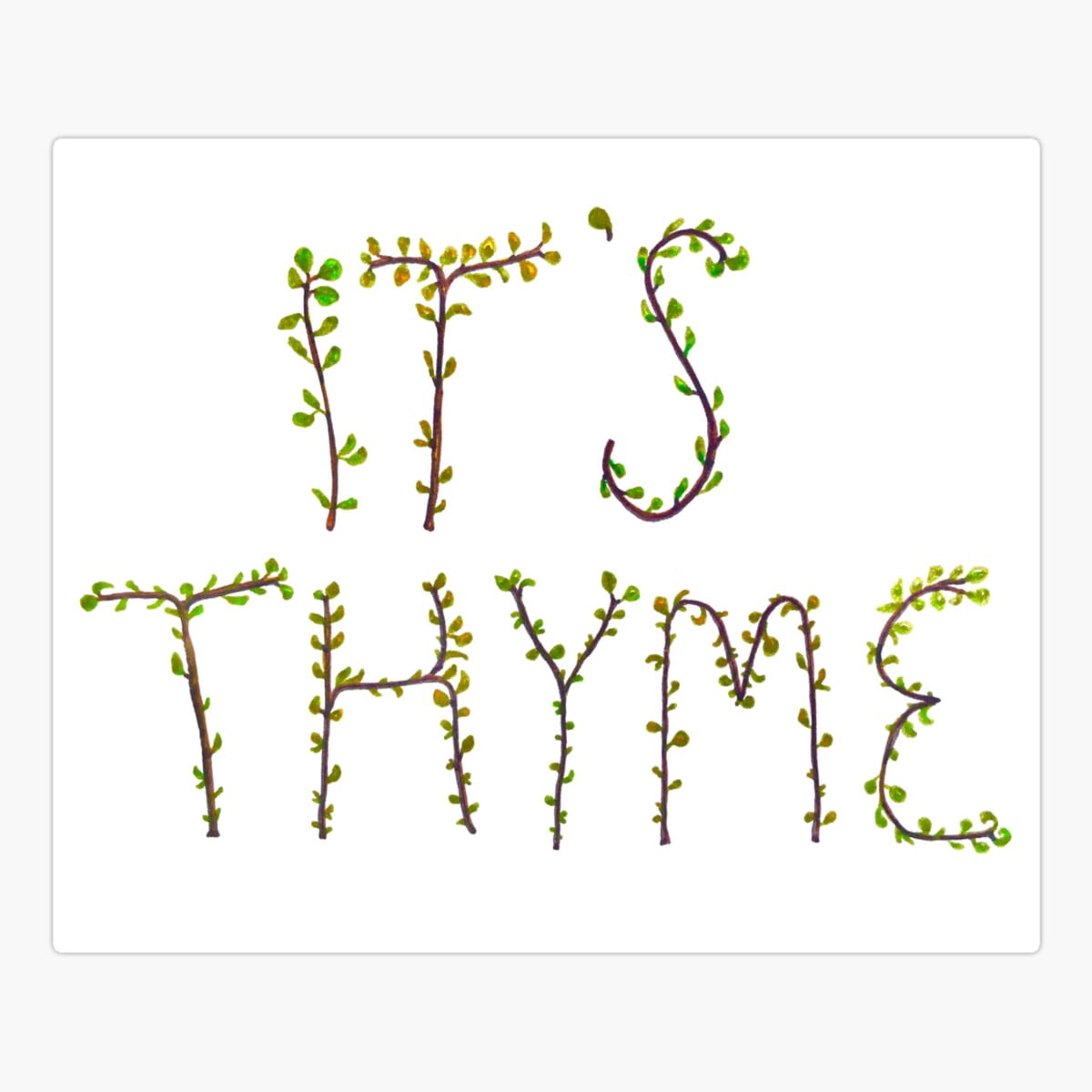 Maneki It’S Thyme Sticker, Phone Decal Water Bottle Stickers Car Decals ...