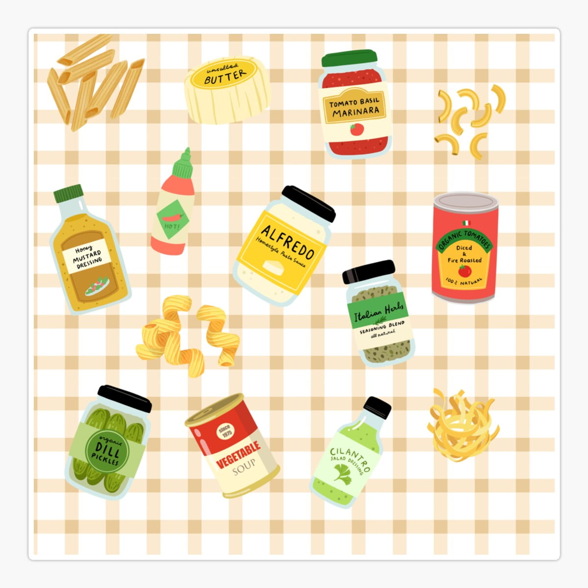 Maneki Italian Cooking : Pasta Tomatoes Spaghetti Pattern. Sticker ...