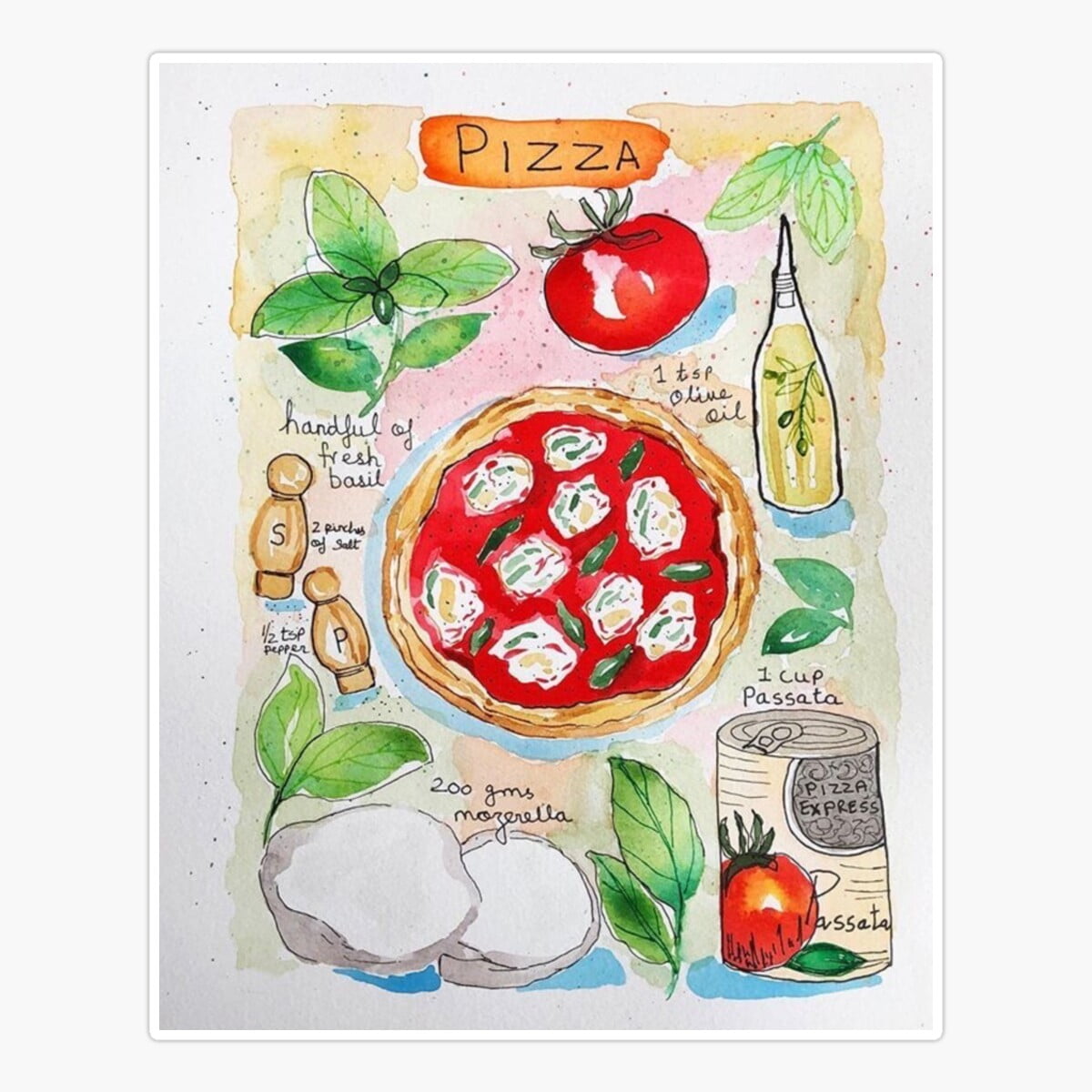 Maneki Italian Ood, , Art, Kitchen, Ood Lover, Margherita, Basil ...