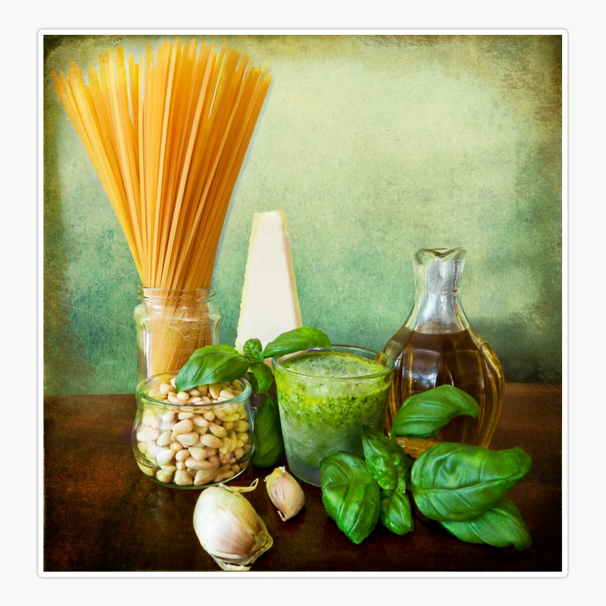 Maneki Italian Recipe: Noodles With Pesto (Basil,Parmisan,Garlic,Olive ...