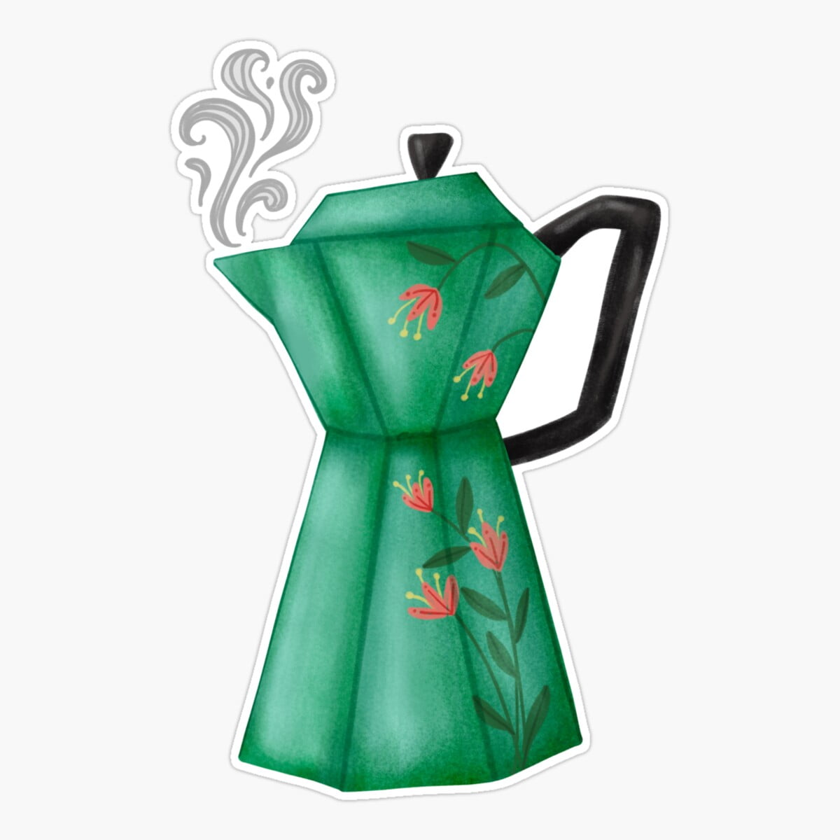 Maneki Italian Stovetop Coee Pot Sticker, Phone Decal Water Bottle ...