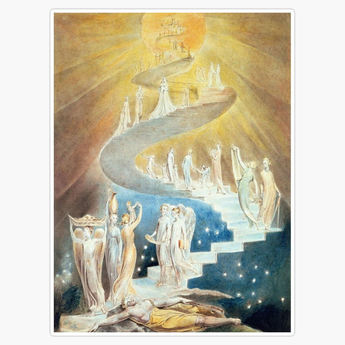 Maneki Jacob'S Ladder (William Blake) Er, Phone Decal Water Bottle ...