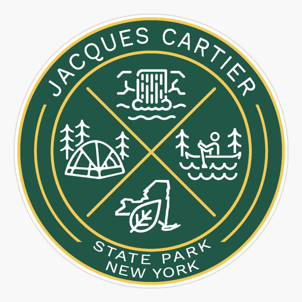 Maneki Jacques Cartier State Park Heraldic Logo Er, Phone Decal Water ...