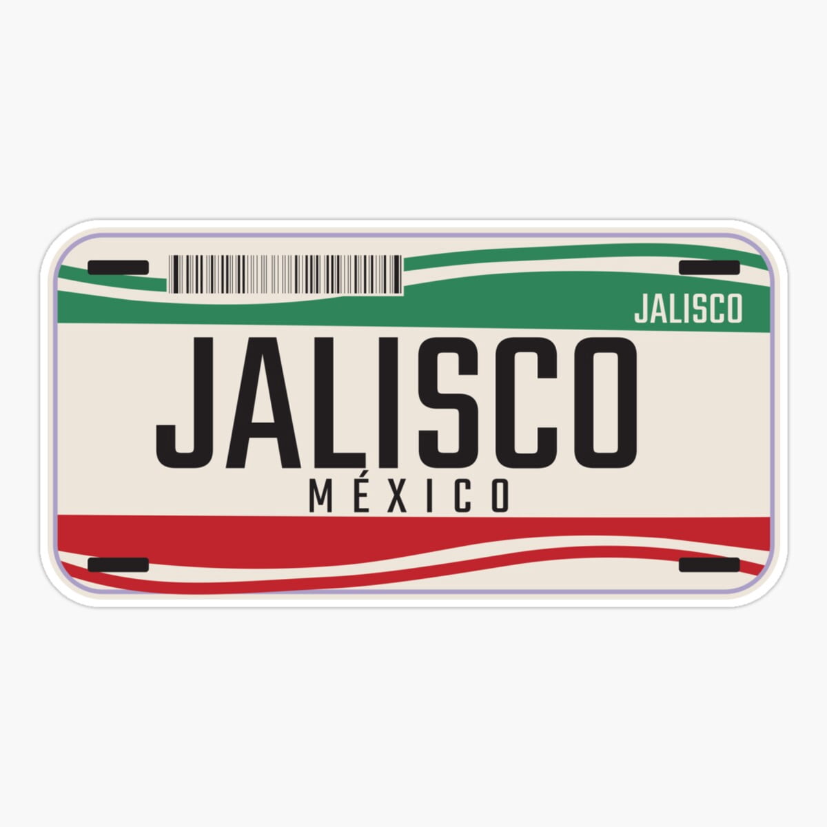Maneki Jalisco Mexico Lag Plate Sticker, Phone Decal Water Bottle ...