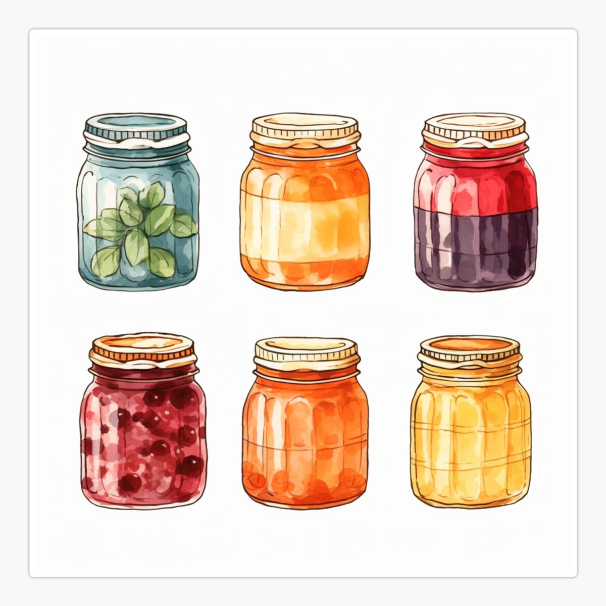 Maneki Jam Jars Sticker, Phone Decal Water Bottle Stickers Car Decals ...