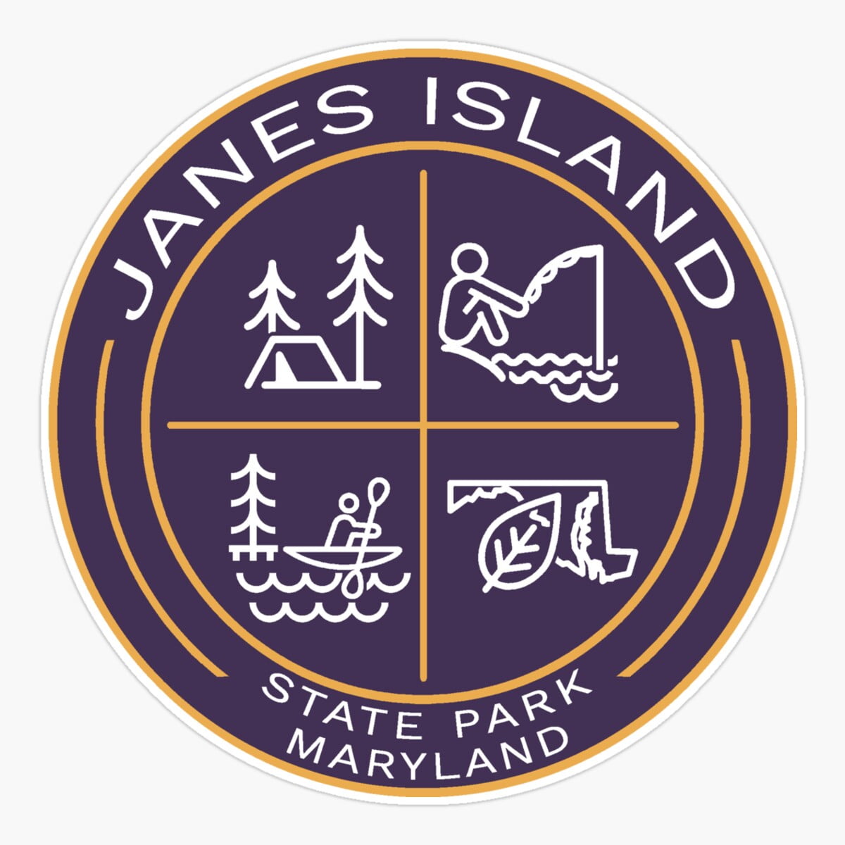 Maneki Janes Island State Park Heraldic Logo Er, Phone Decal Water ...