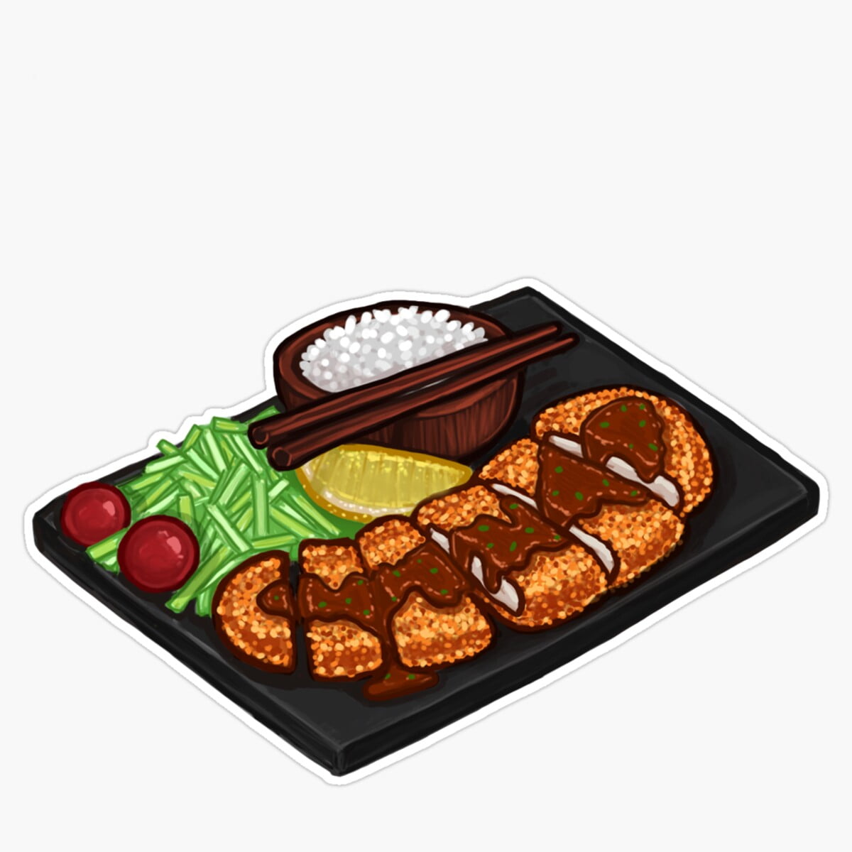 Maneki Japanese Dish Tonkatsu Er, Phone Decal Water Bottle Stickers Car ...