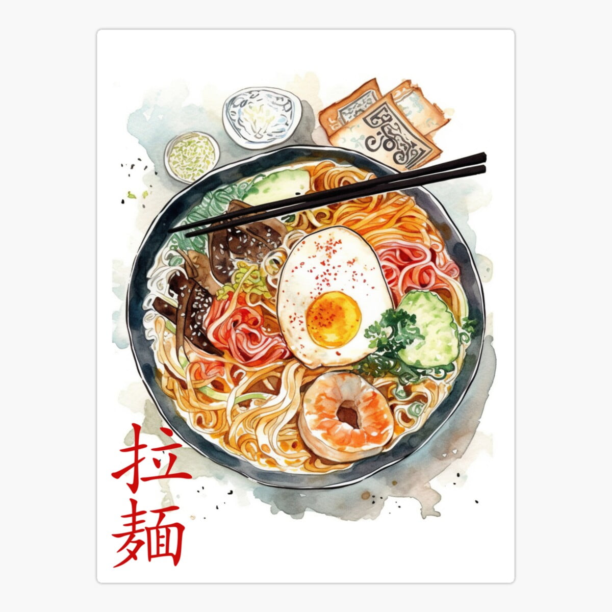 Maneki Japanese Ood Ramen Poster Noodles Kitchen Recipe Bright ...