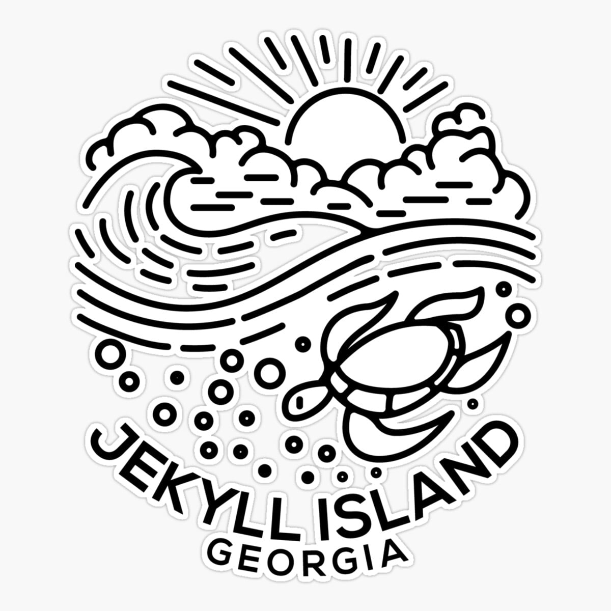 Maneki Jekyll Island Ga Sticker, Phone Decal Water Bottle Stickers Car ...