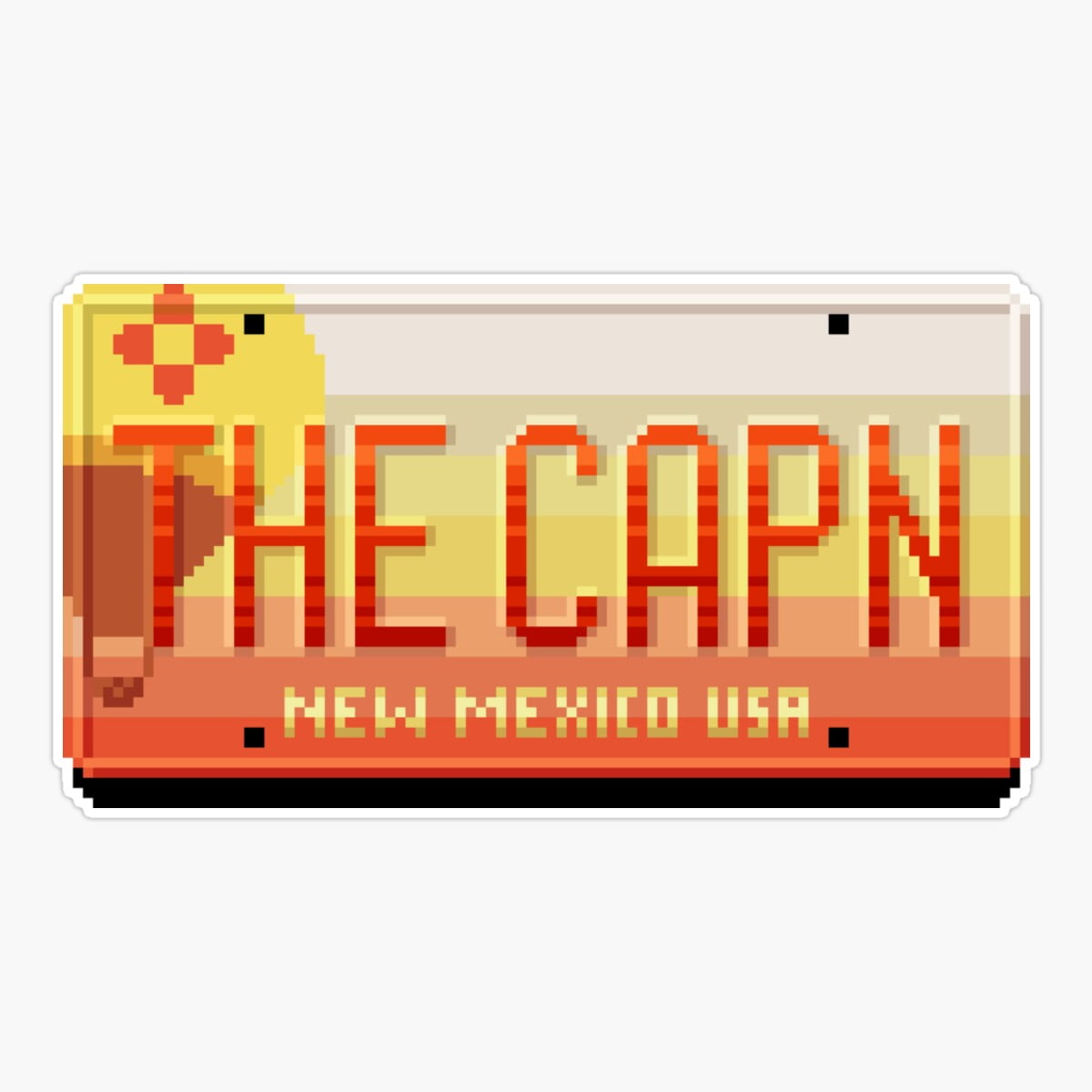 Maneki Jesse Pinkman Pixel Plate Sticker, Phone Decal Water Bottle ...