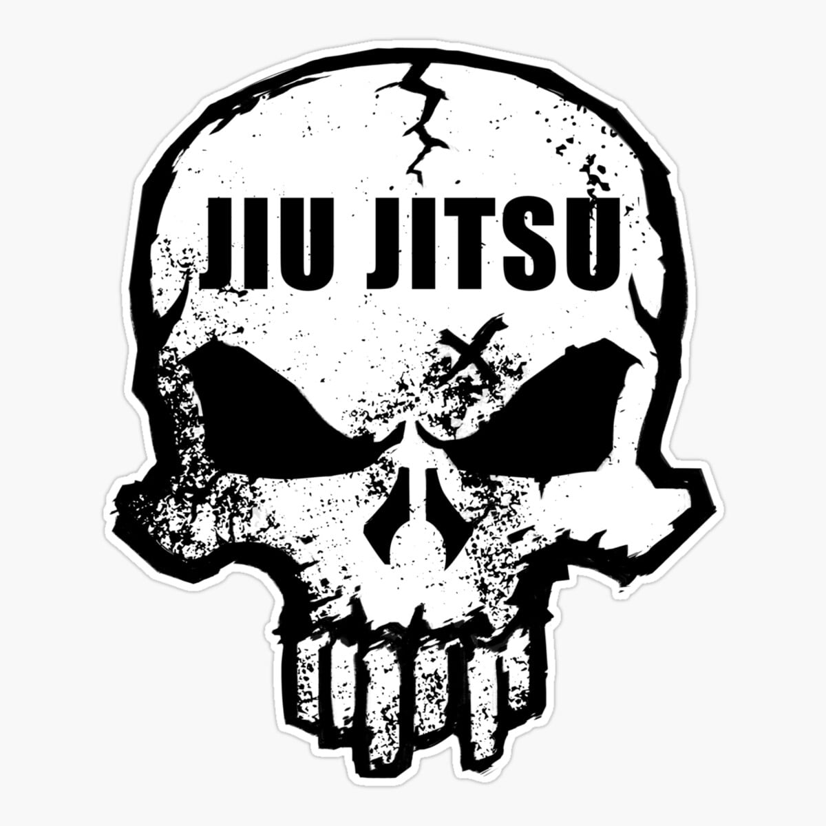 Maneki Jiu Jitsu Skull Er, Phone Decal Water Bottle Stickers Car Decals ...