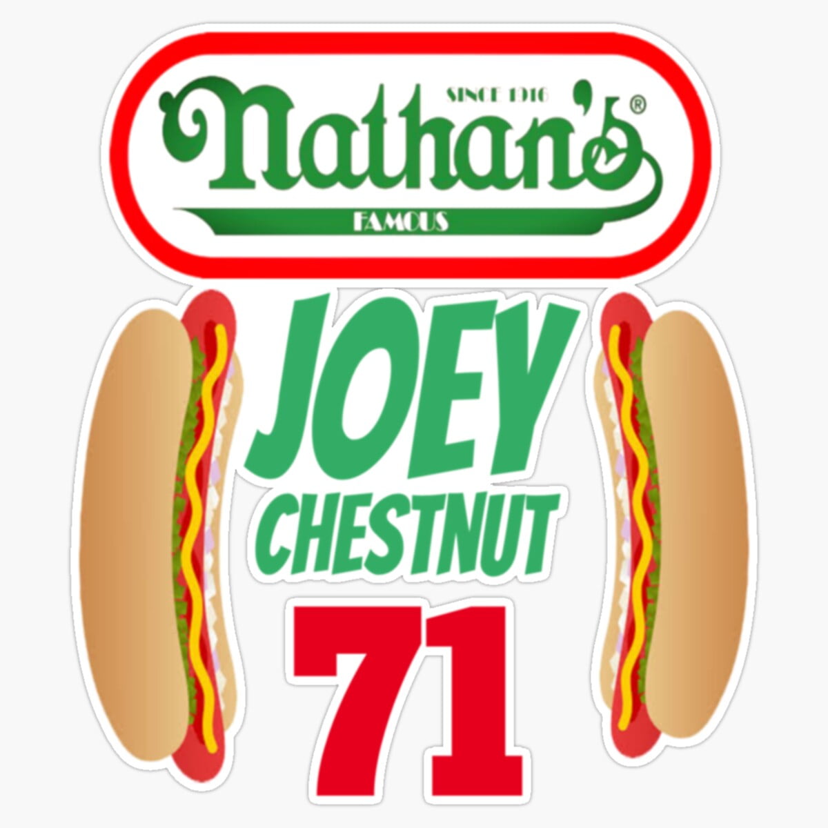 Maneki Joey Chestnut Food Er, Phone Decal Water Bottle Stickers Car ...